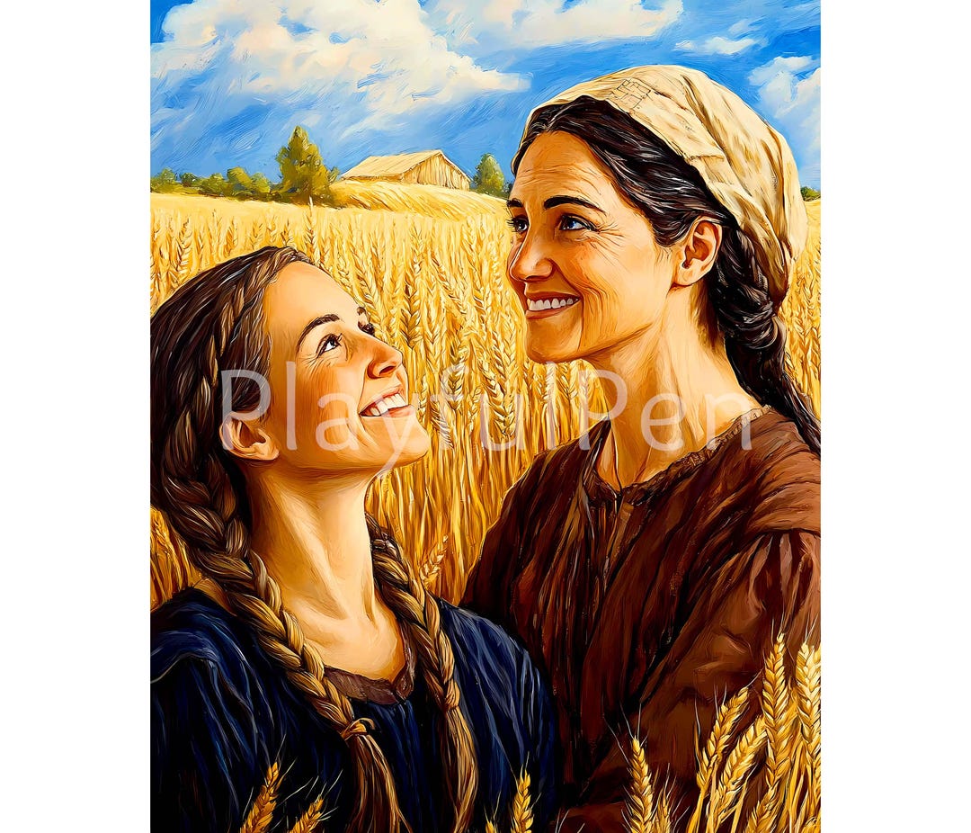 Ruth and Naomi Wall Art Printable, Bible Characters Catholic Printable ...