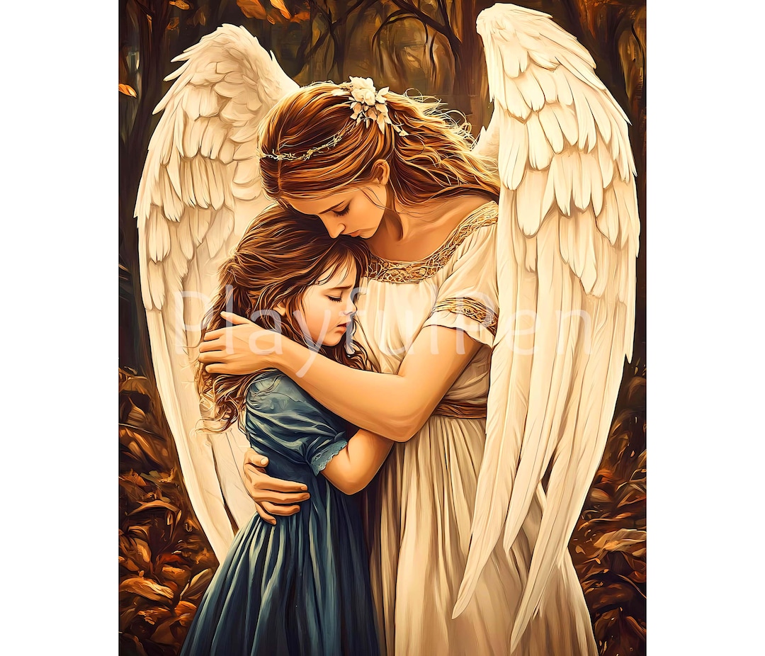 Guardian Angel With Child Wall Art Printable, Guardian Angels With ...