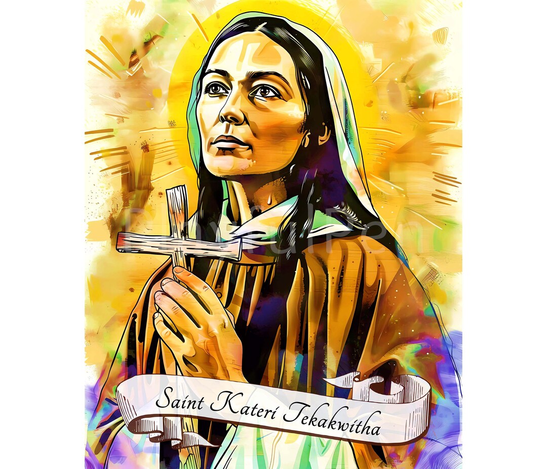 St Kateri Tekakwitha Printable Wall Art, Lily of the Mohawks Catholic ...