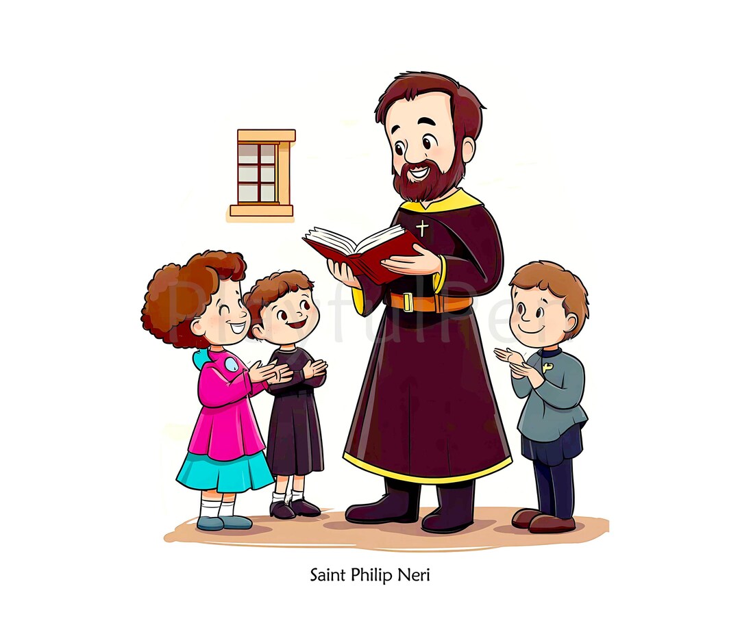 St Philip Neri Wall Art Printable, Patron Saint of Joy, Digital ...