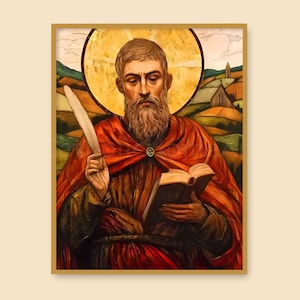 St Bede the Venerable Wall Art Printable, Saint Bede Catholic Wall Art Print Poster, the Father ...