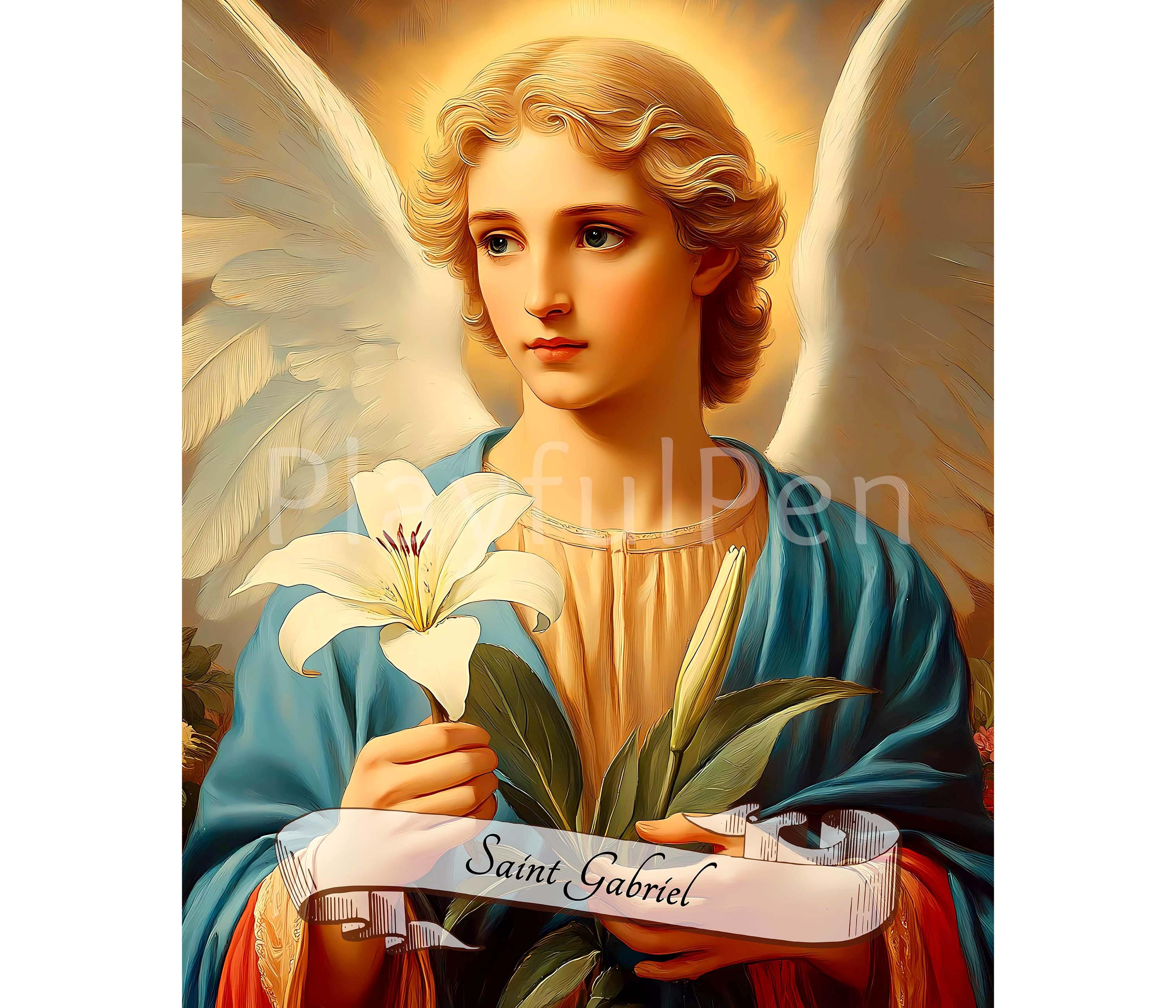 St Gabriel Wall Art Printable, Saint Gabriel the Archangel Picture ...