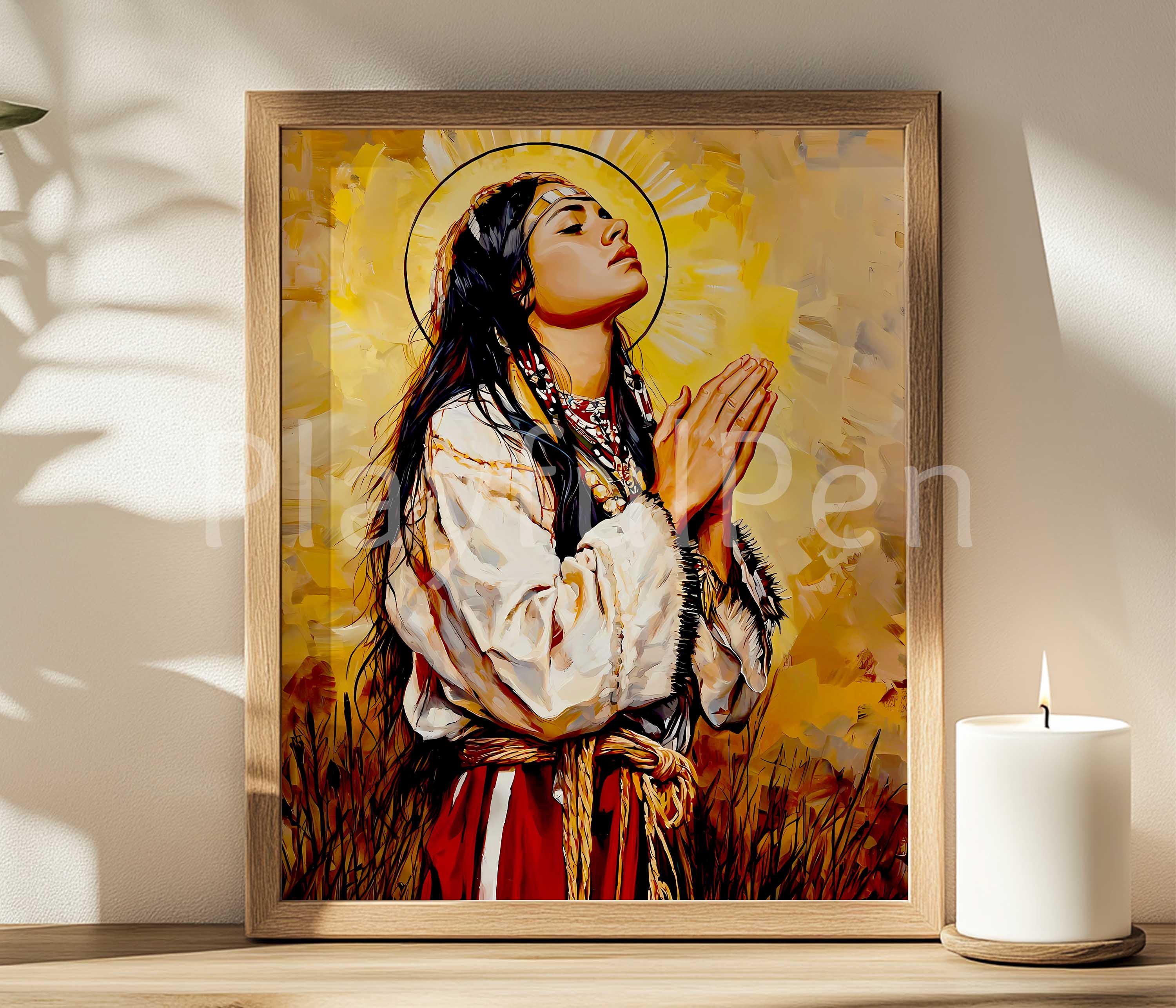 St Kateri Tekakwitha Printable Wall Art, Lily of the Mohawks Catholic ...