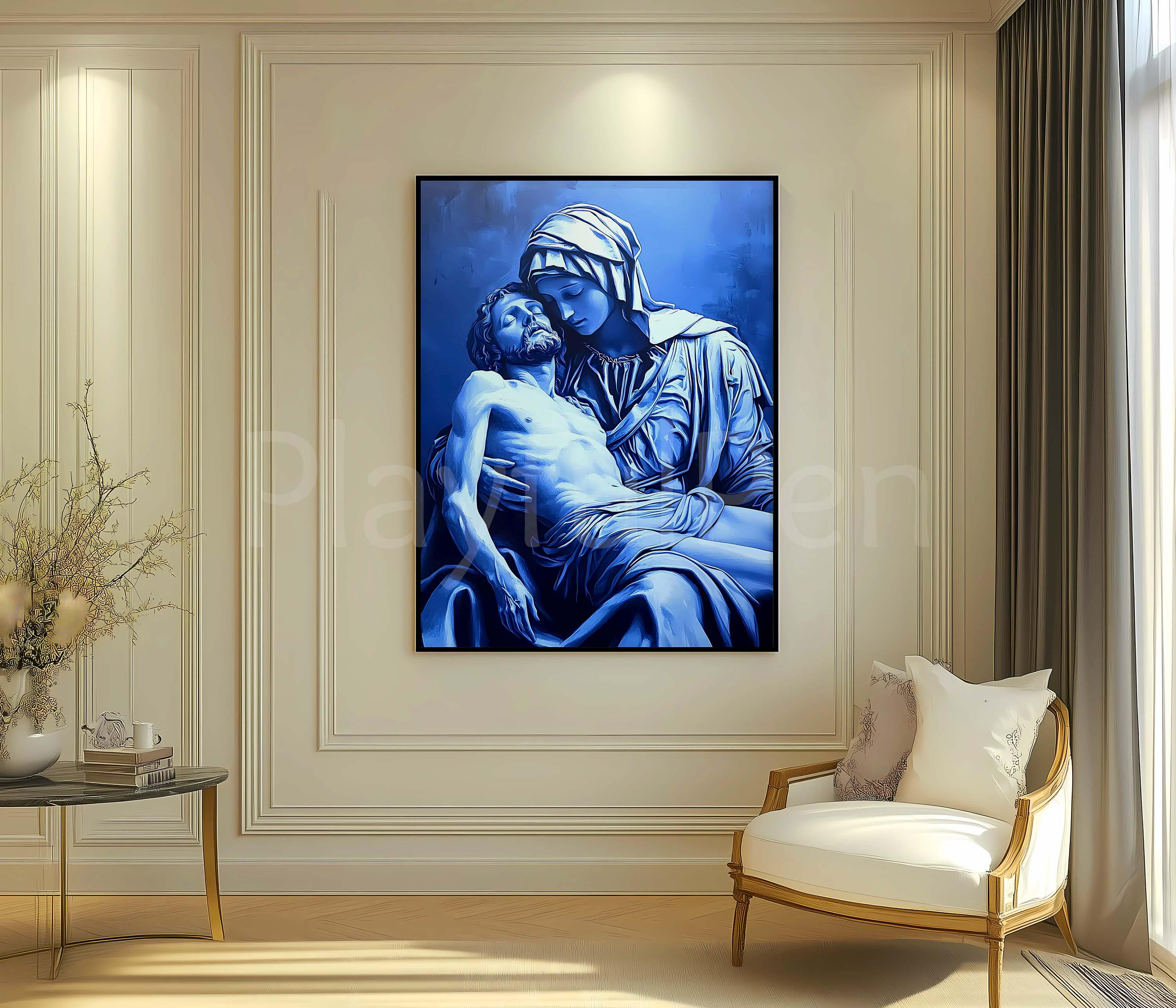 La Pieta Sorrowful Mary Printable Wall Art, Our Lady of Sorrows ...