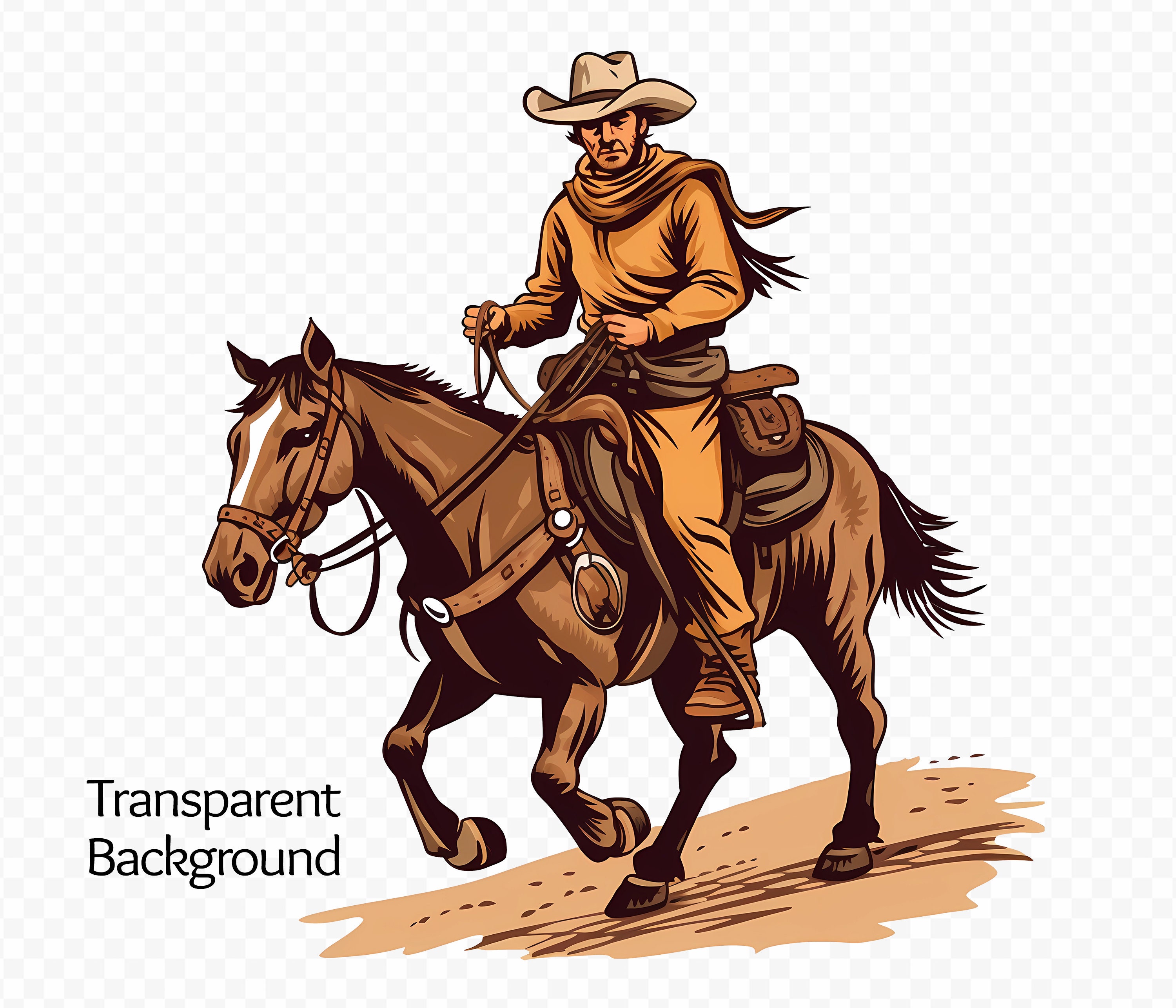 Cowboy On Horse Clip Art