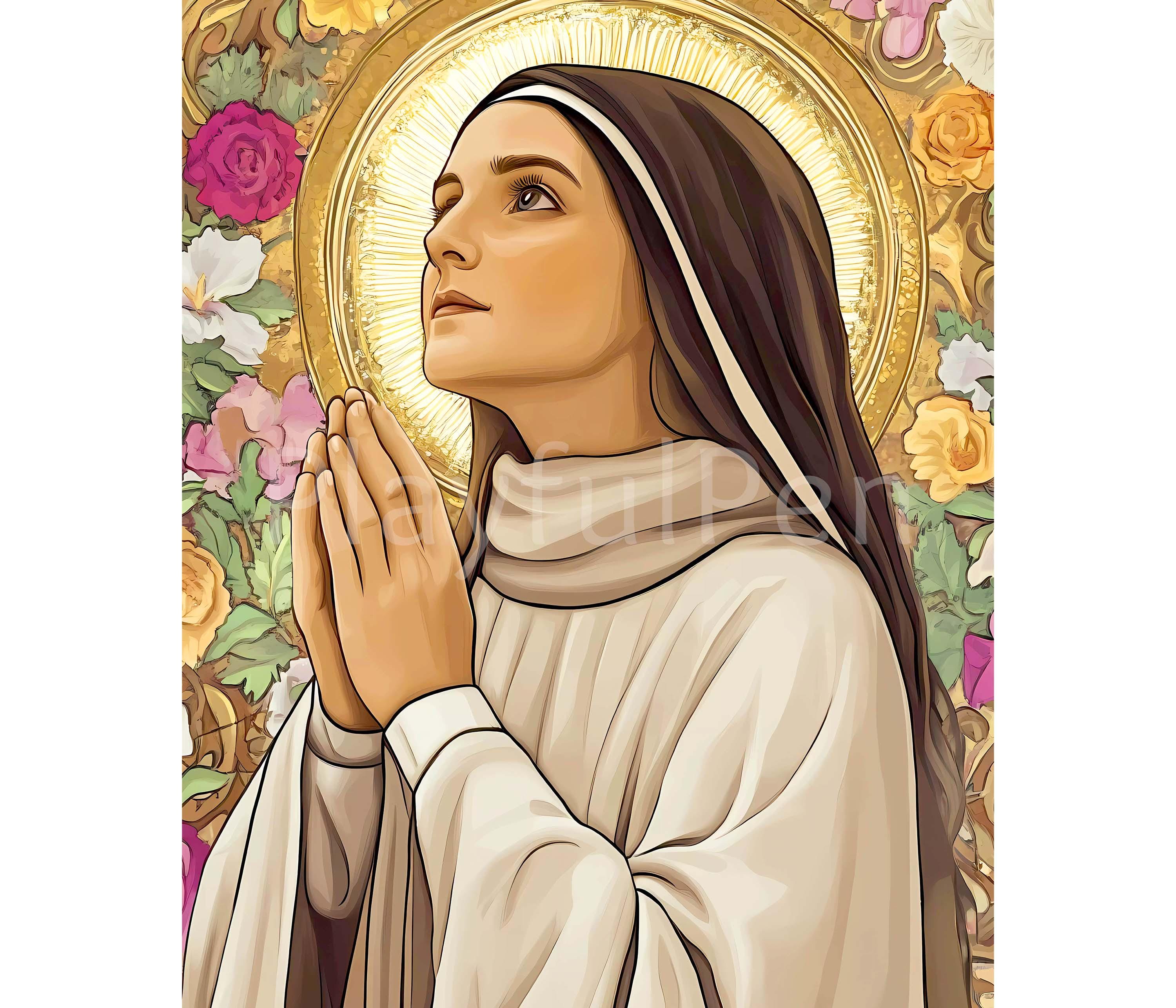 St Therese of Lisieux Printable Wall Art, Saint Therese of the Child ...