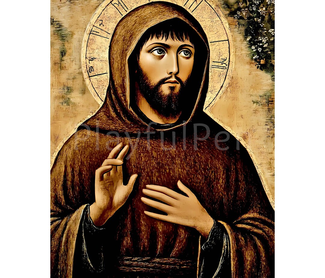 St Francis of Assisi Printable Poster Wall Art, Franciscan Saints ...
