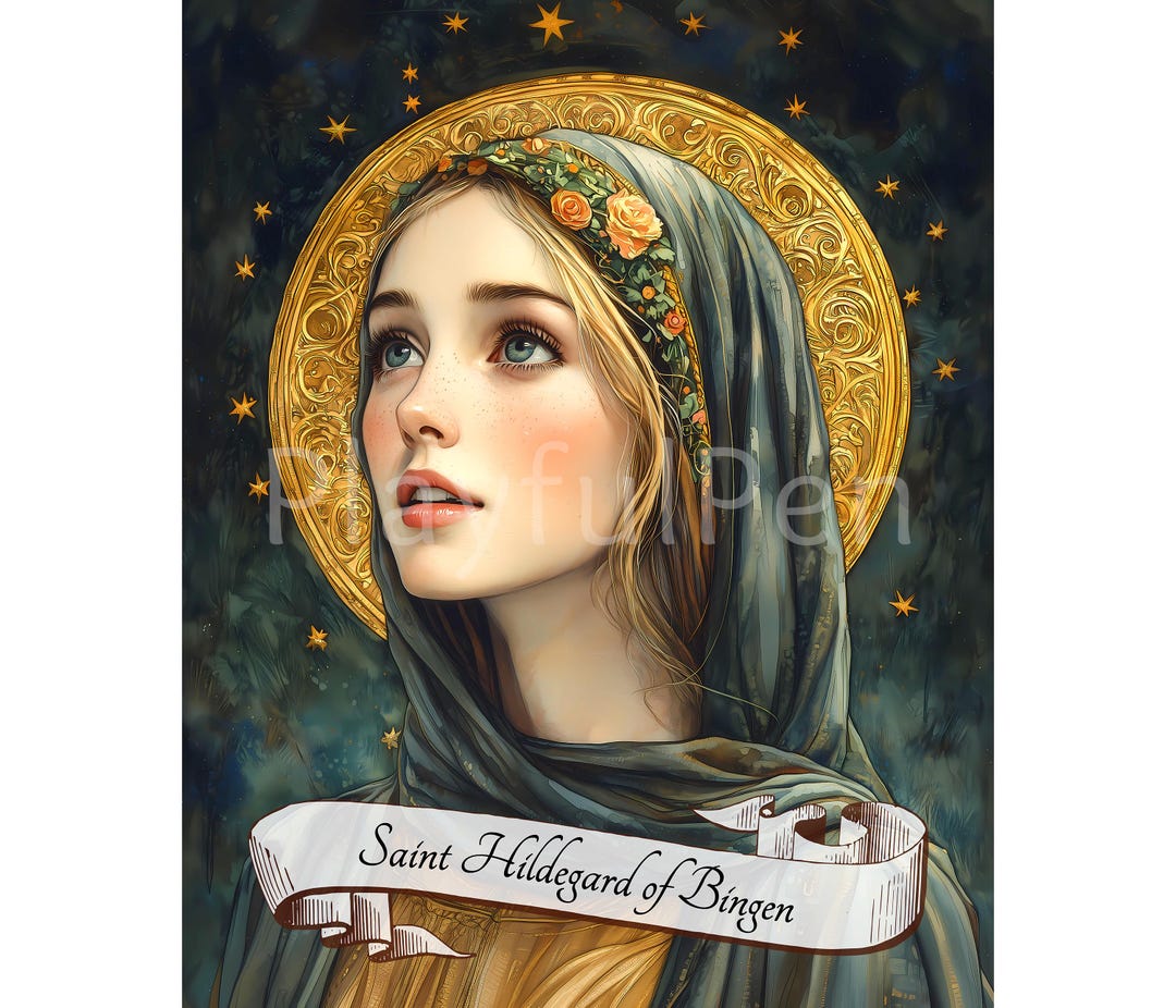 Saint Hildegard of Bingen Printable Wall Art, Catholic Poster Print ...
