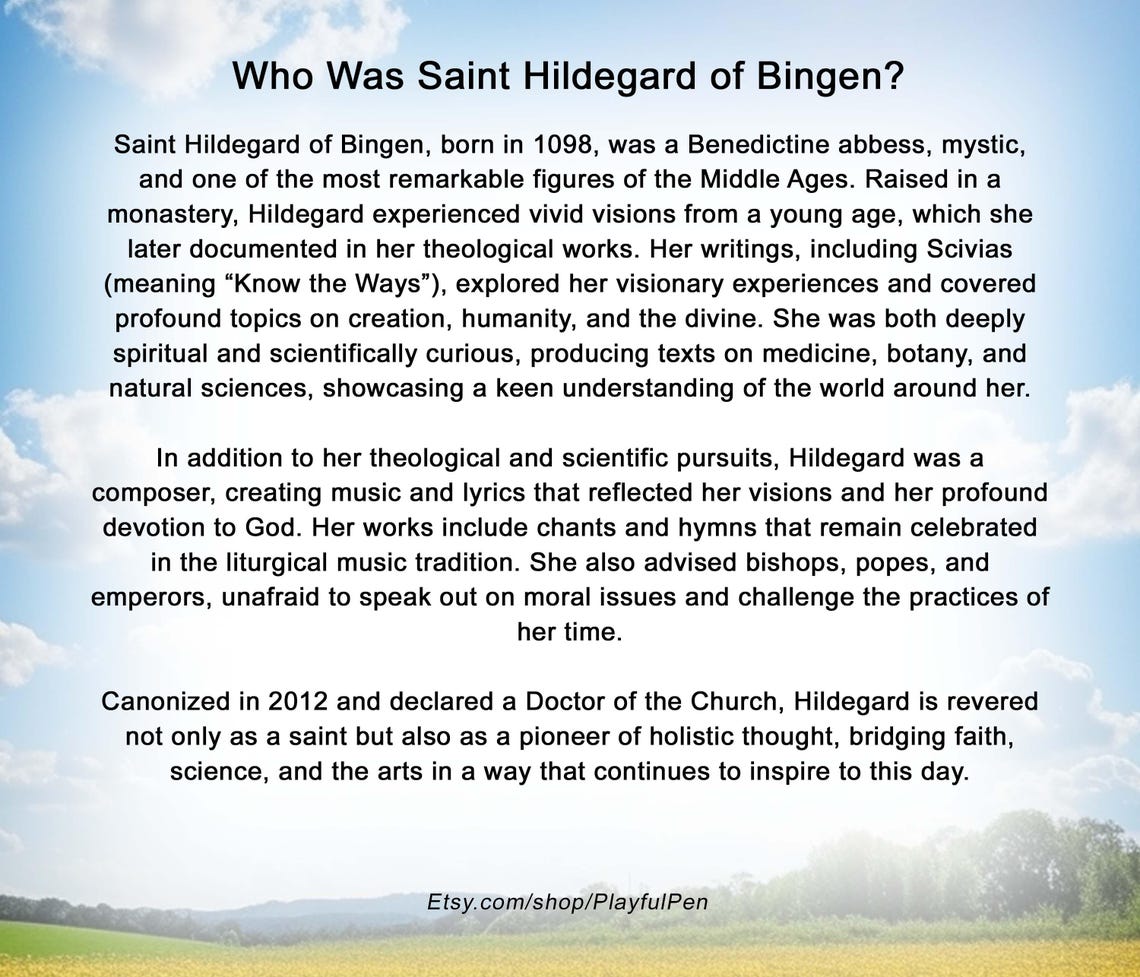 St Hildegard of Bingen Wall Art Printable , Saint Hildegard Von Bingen ...