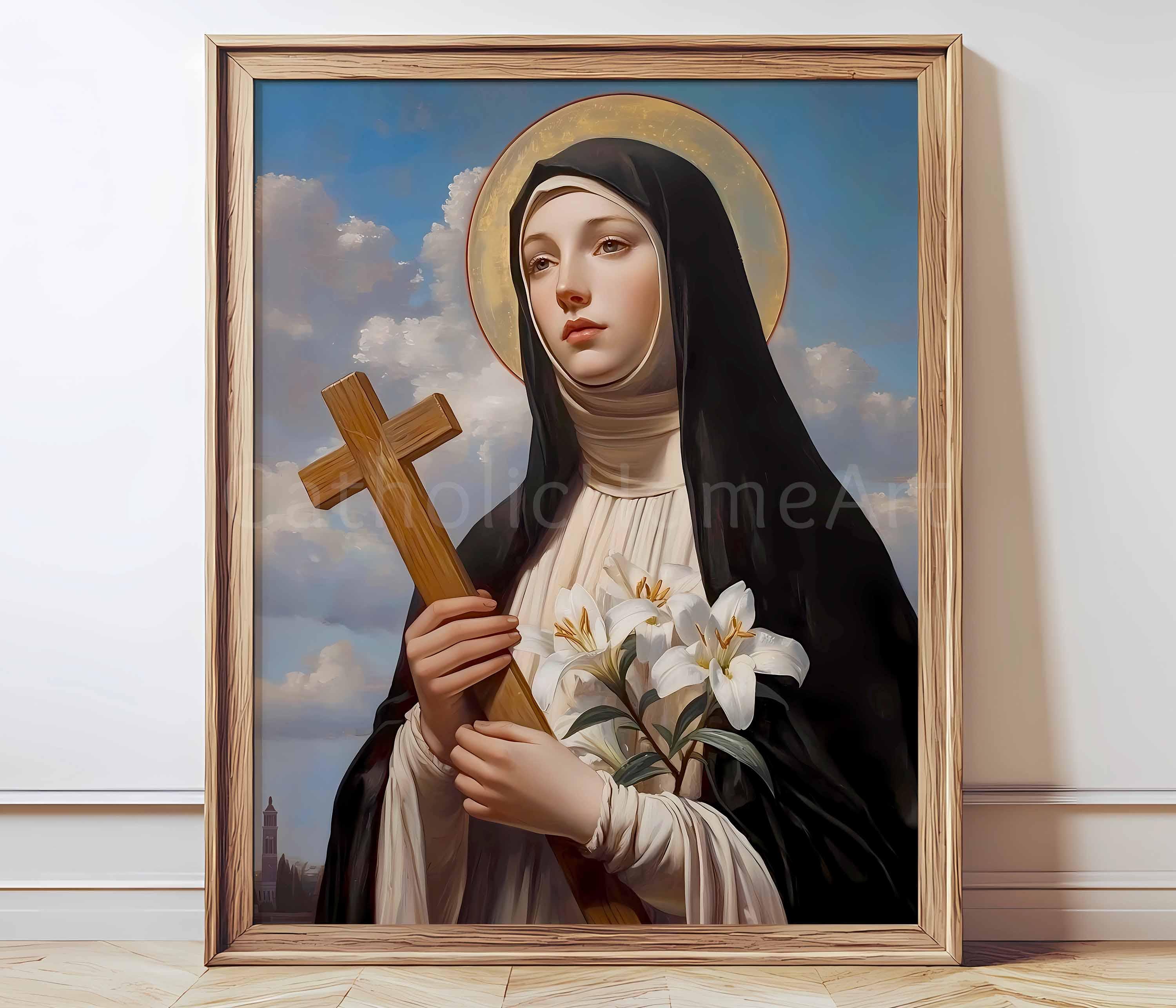 Saint Catherine of Siena Wall Art Print, Catholic Saints Printable ...