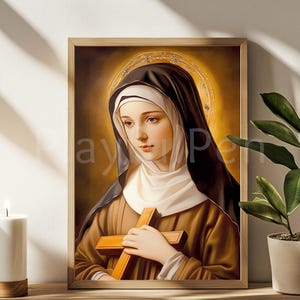 Saint Colette Wall Art, St Colette of Corbie Art Print, Poor Clares Nun ...