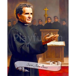 St John Bosco Wall Art Printable, Saint Don Bosco Priest Catholic ...