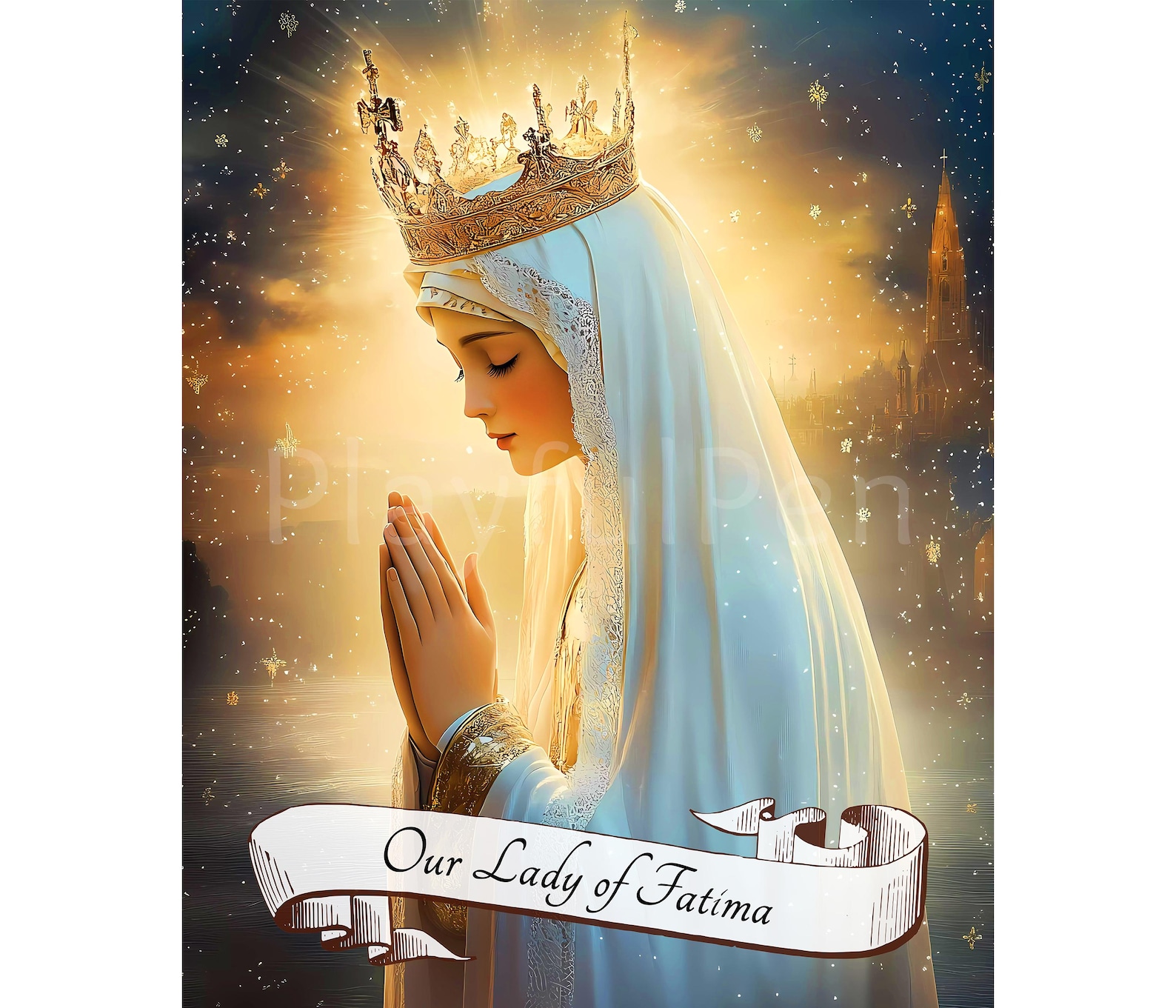 Our Lady of Fatima Printable Wall Art, Christian Art Decor, Catholic ...