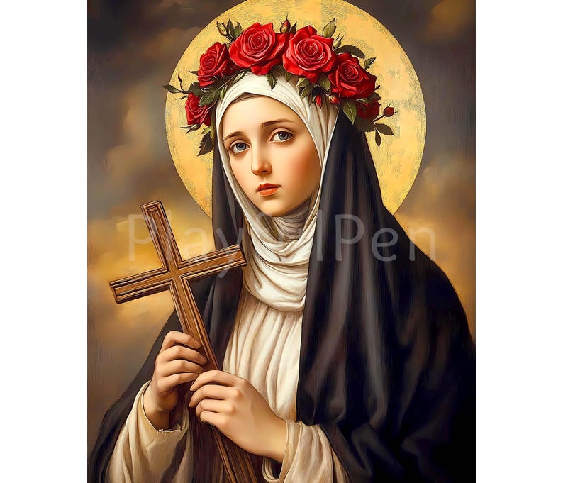 St. Rose of Viterbo Wall Art Printable, Secular Franciscan Saint ...