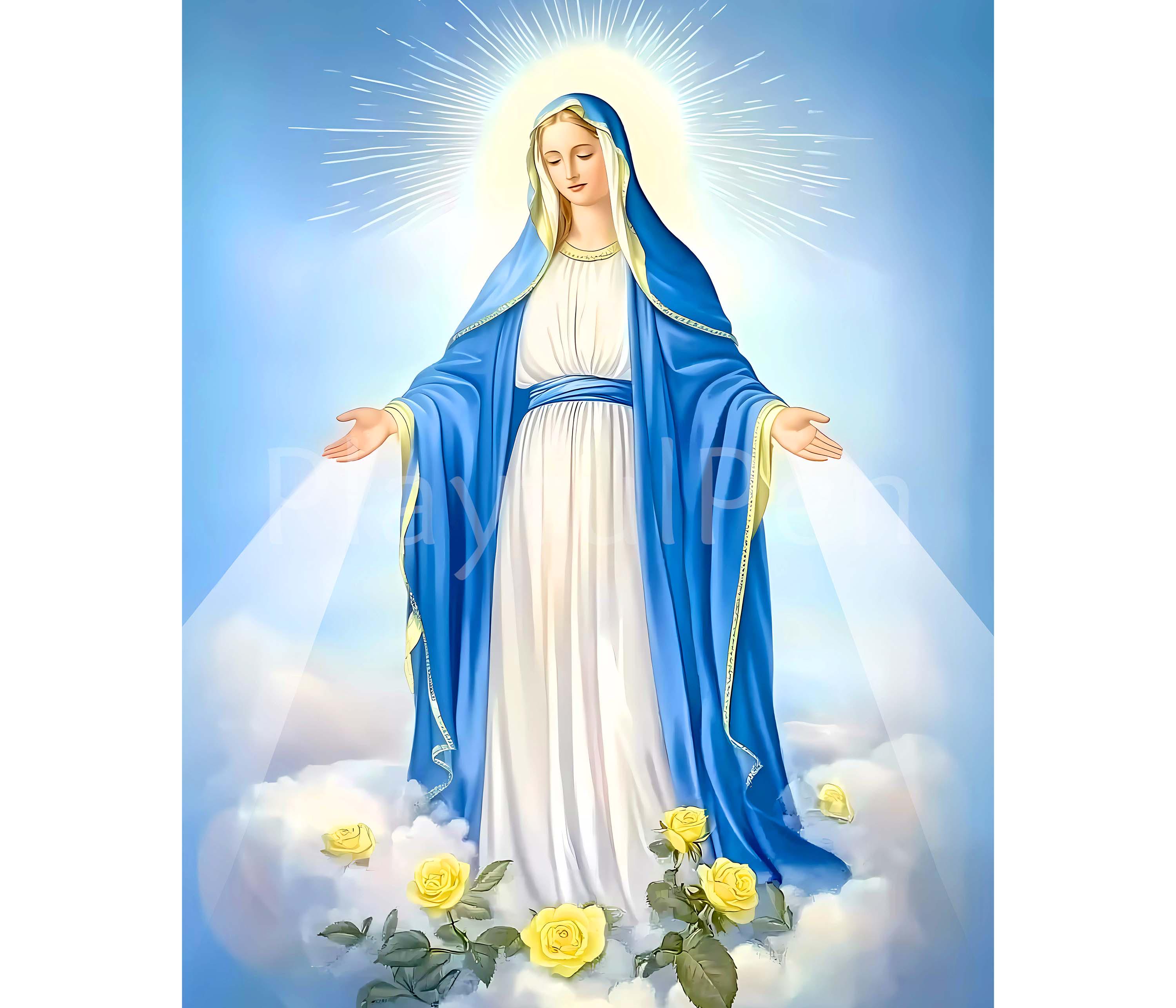 Our Lady of Grace Wall Art Printable, Mary Mediatrix of All Graces ...