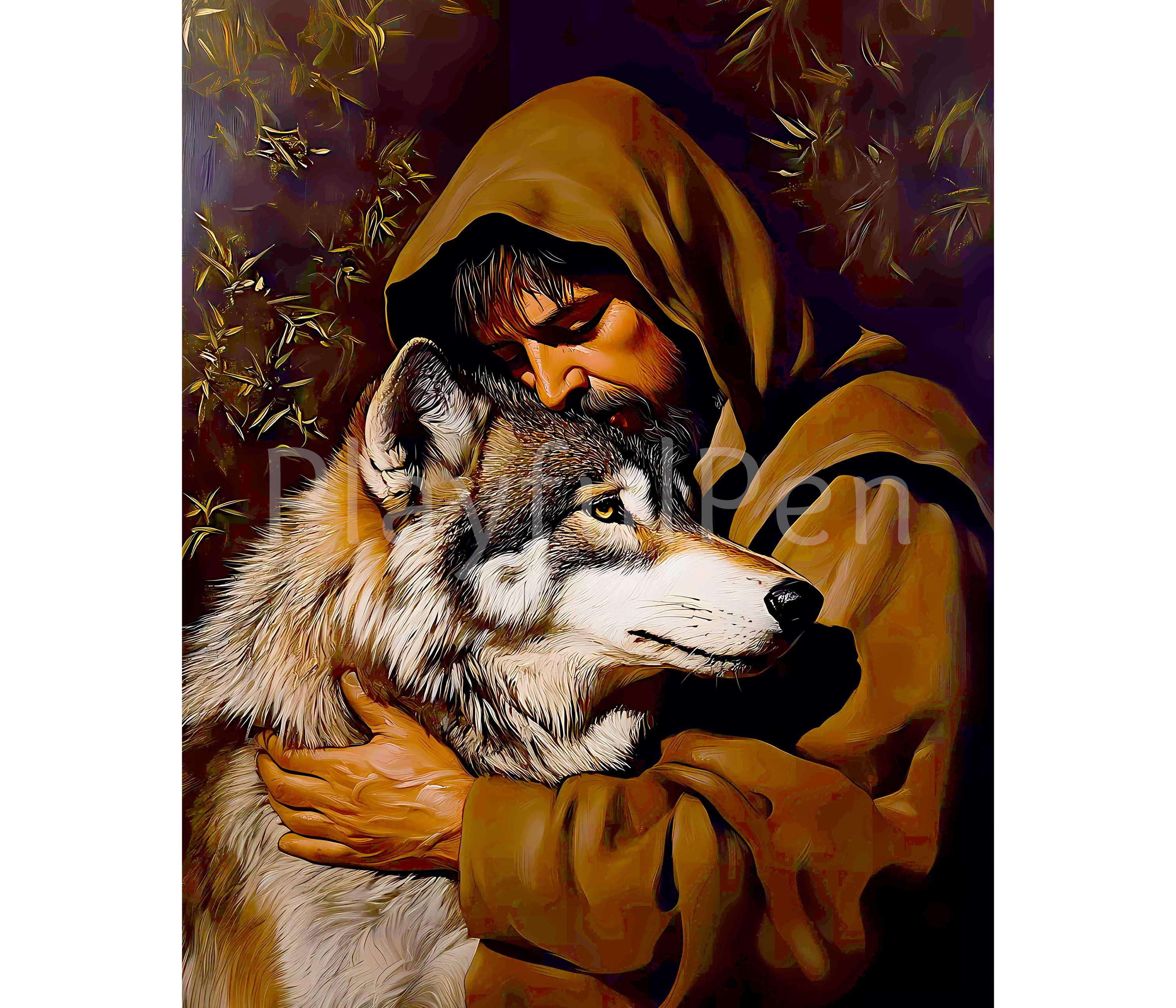 Saint Francis of Assisi Wall Art Printable, St Francis and the Wolf ...