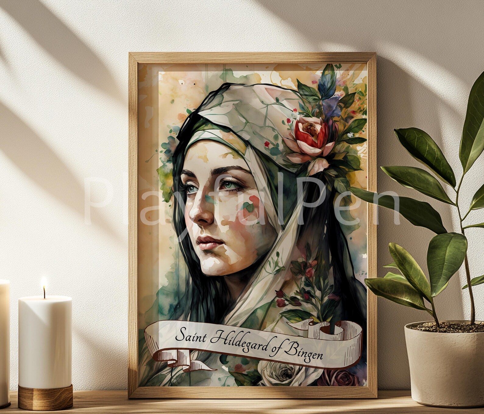Saint Hildegard of Bingen Printable Wall Art Print, Digital Download ...