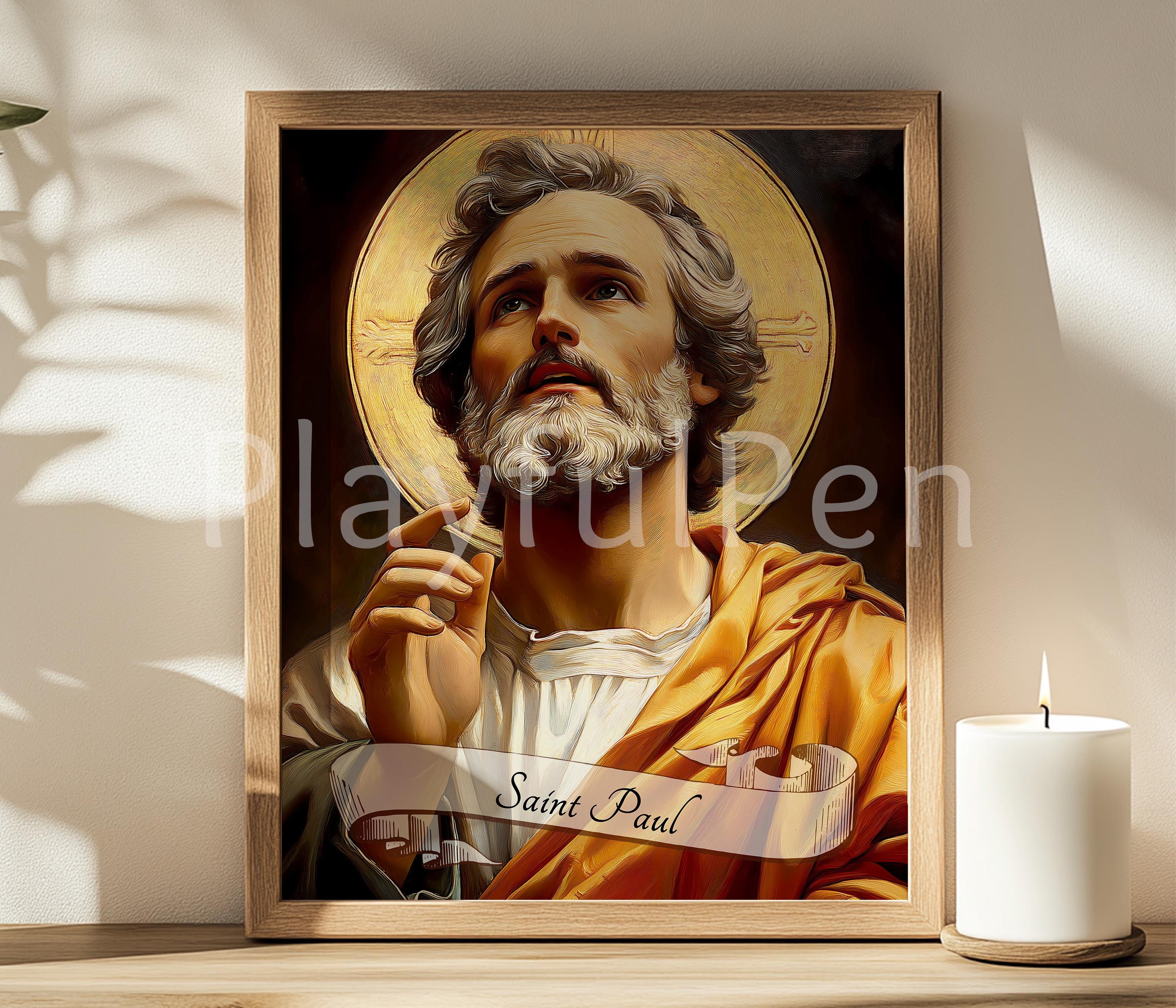 Saint Paul the Apostle Printable Wall Art, Catholic Poster Print ...