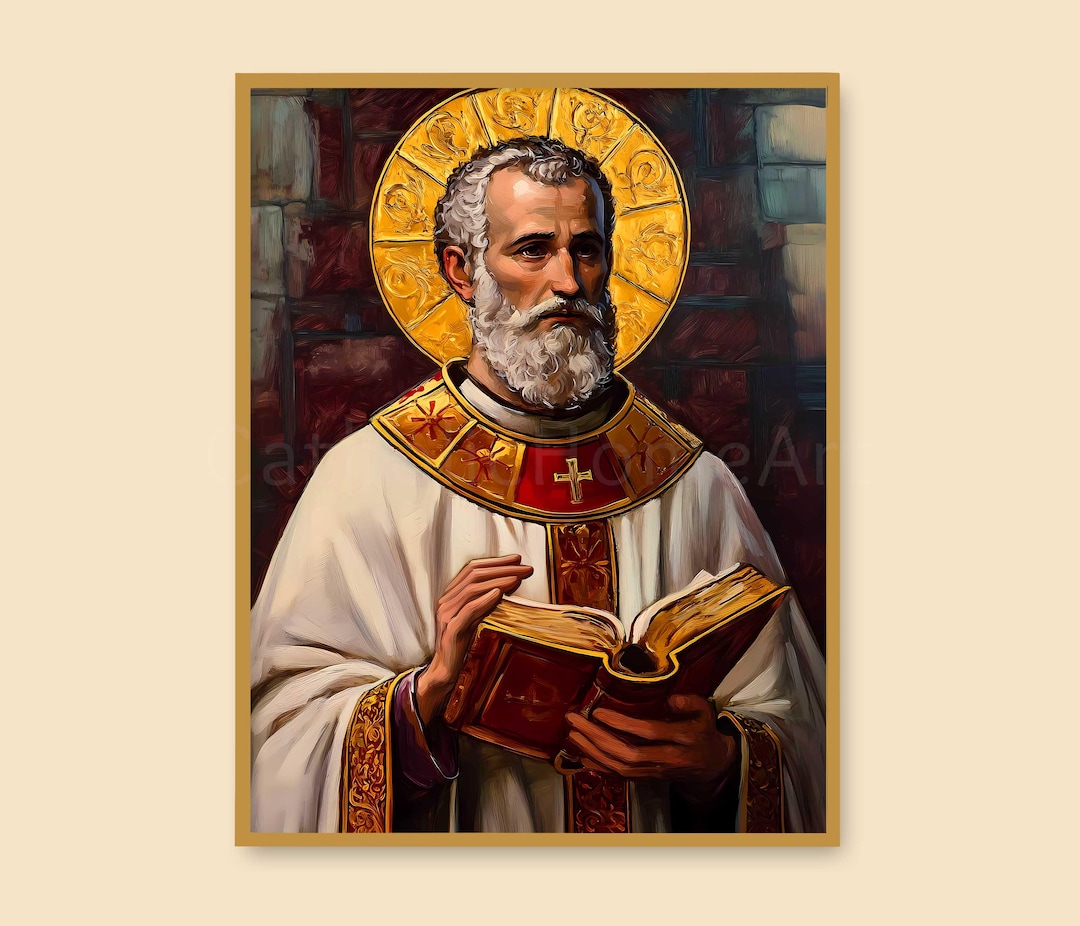 St Augustine Wall Art Printable, Saint Augustine of Hippo Catholic Wall ...