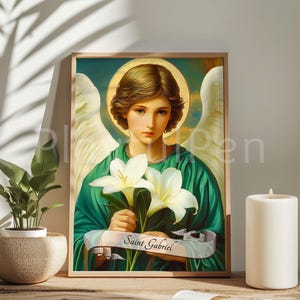 St Gabriel Wall Art Printable, Saint Gabriel the Archangel Picture ...
