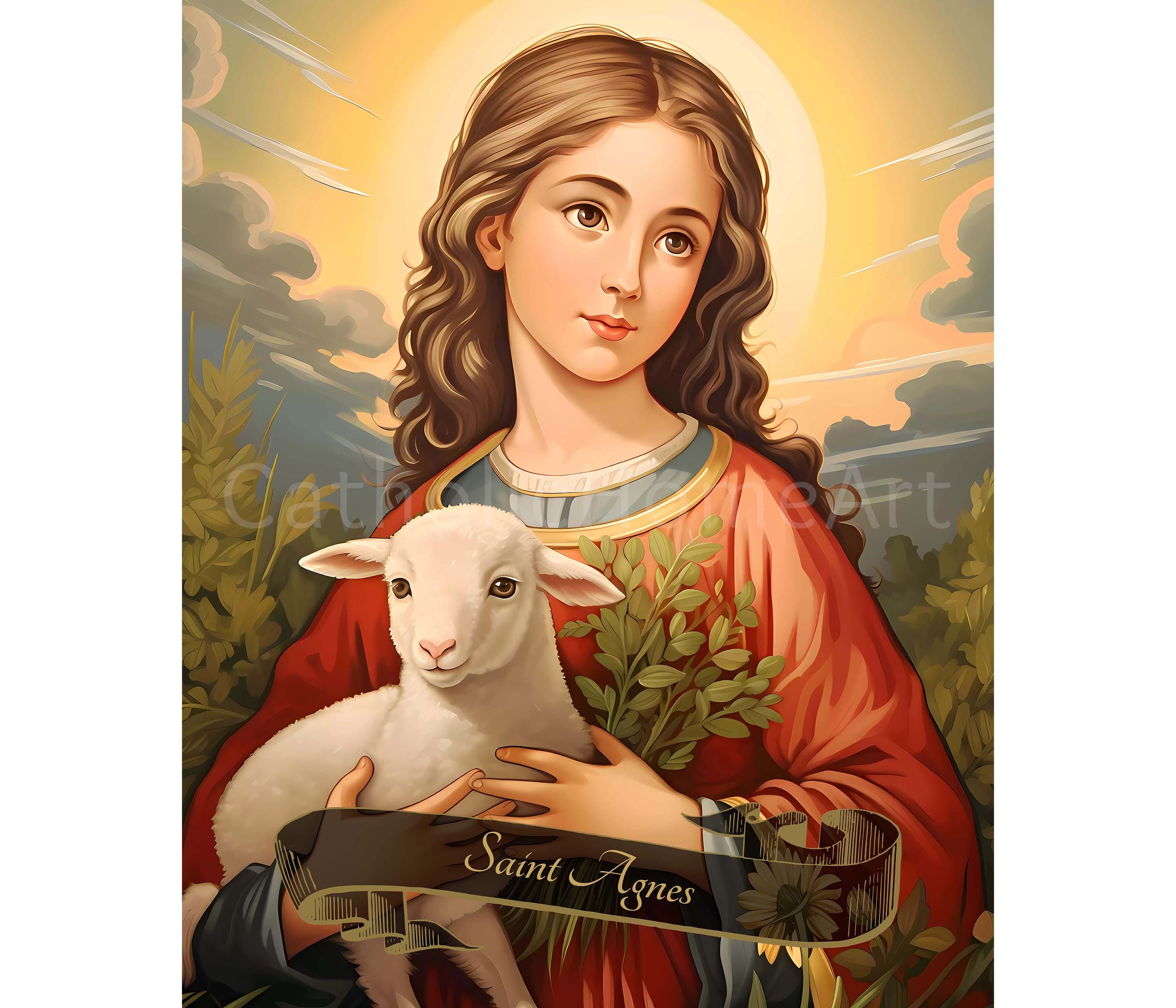 Saint Agnes of Rome Printable Wall Art Print, Digital Download ...