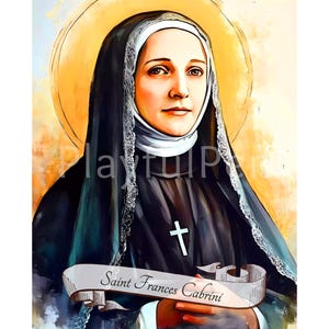St Frances Xavier Cabrini Printable Wall Art, Mother Cabrini Catholic ...