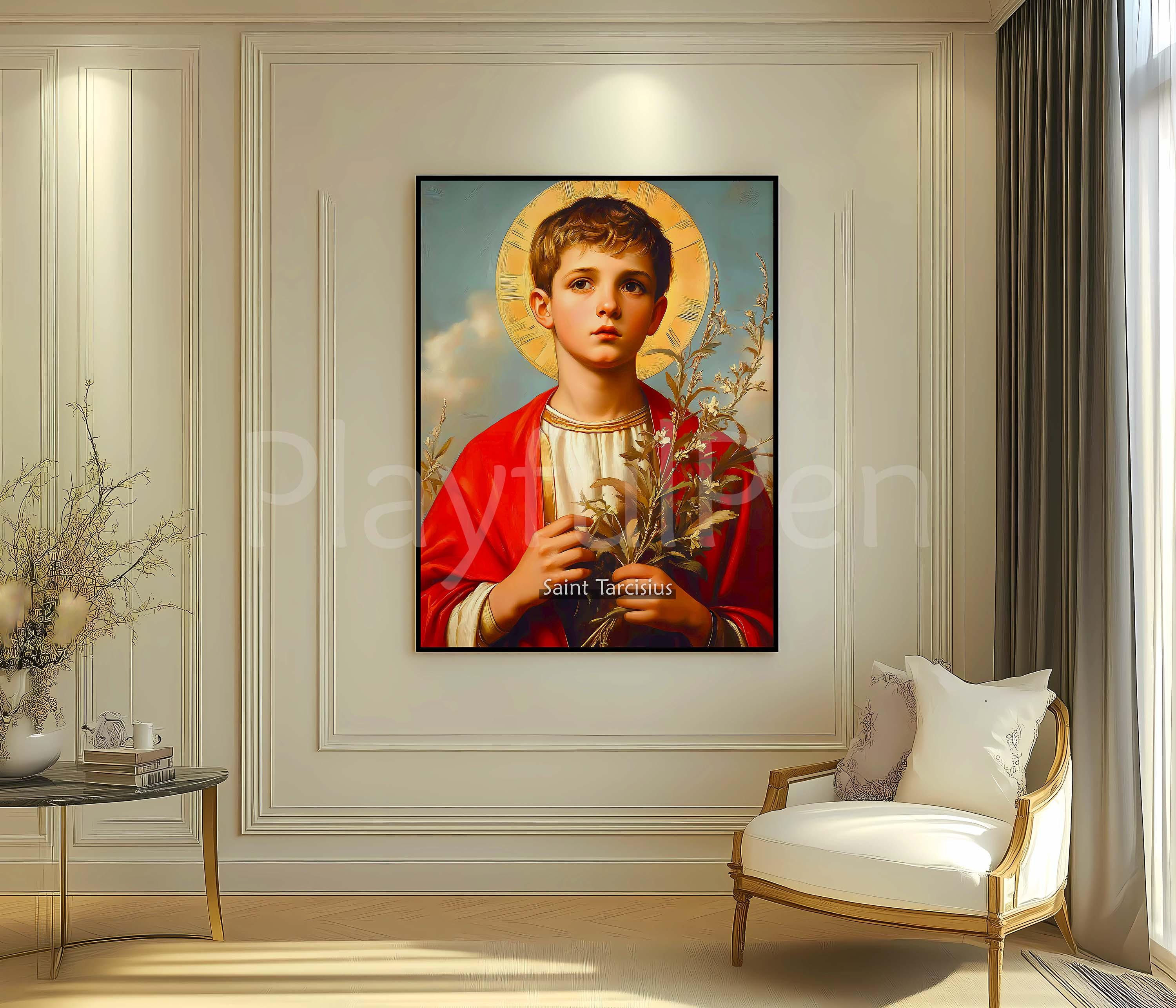 St Tarcisius Wall Art Printable Poster, Young Catholic Saint Art ...
