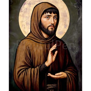 St Francis of Assisi Printable Poster Wall Art, Franciscan Saints ...