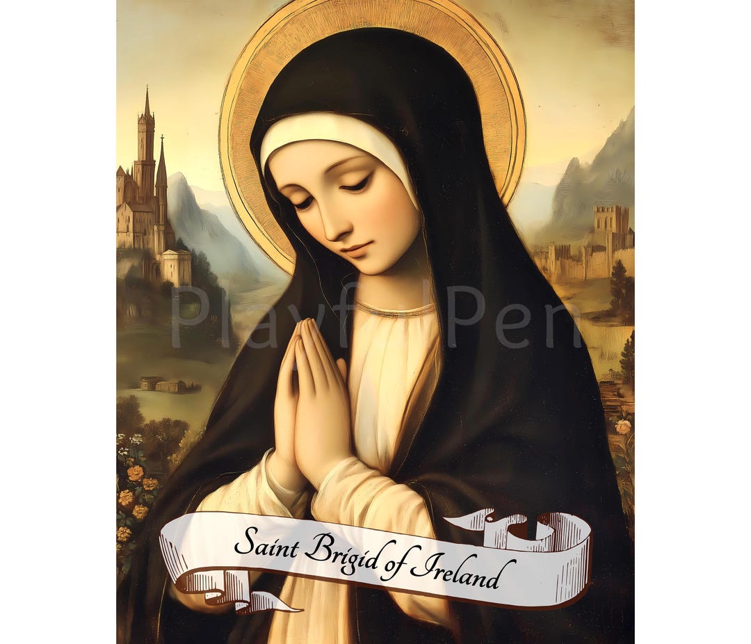 Saint Brigid of Ireland Printable Wall Art, Catholic Poster Religious ...