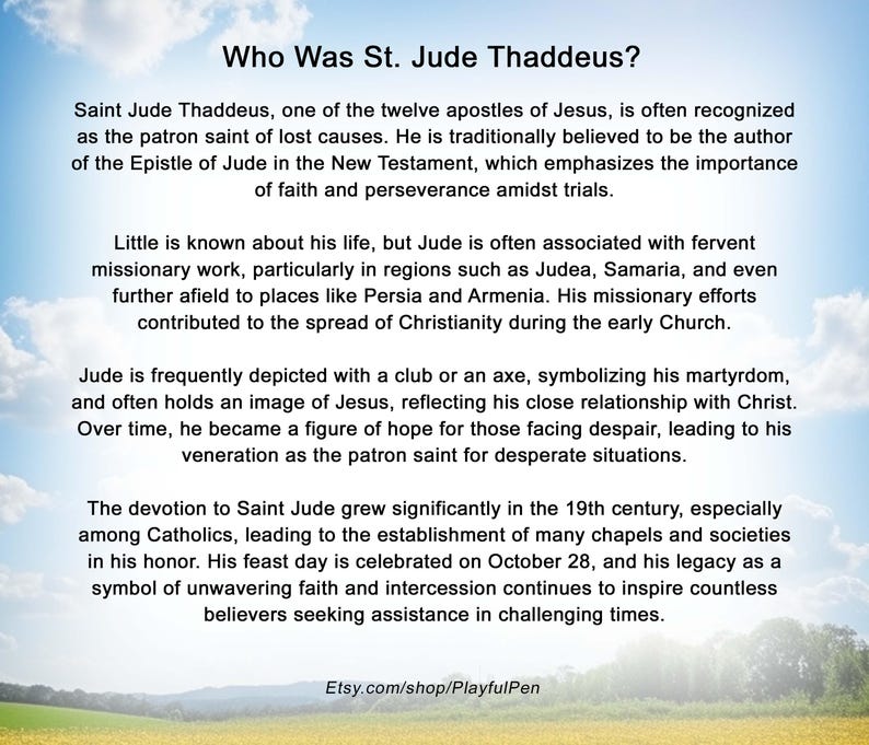 San Judas Tadeo Wall Art, Saint Jude Thaddeus, Catholic Printable ...