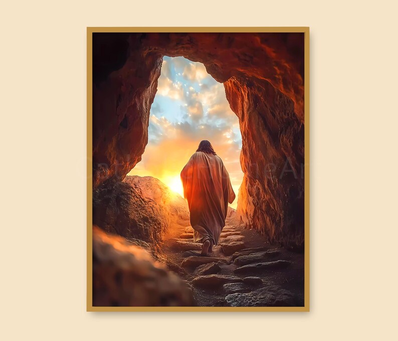 Jesus Christ is Risen Easter Sunday Wall Art Printable, Christian ...