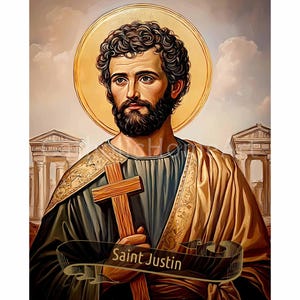 Saint Justin Martyr Printable Wall Art, St Justin the Philosopher Print ...