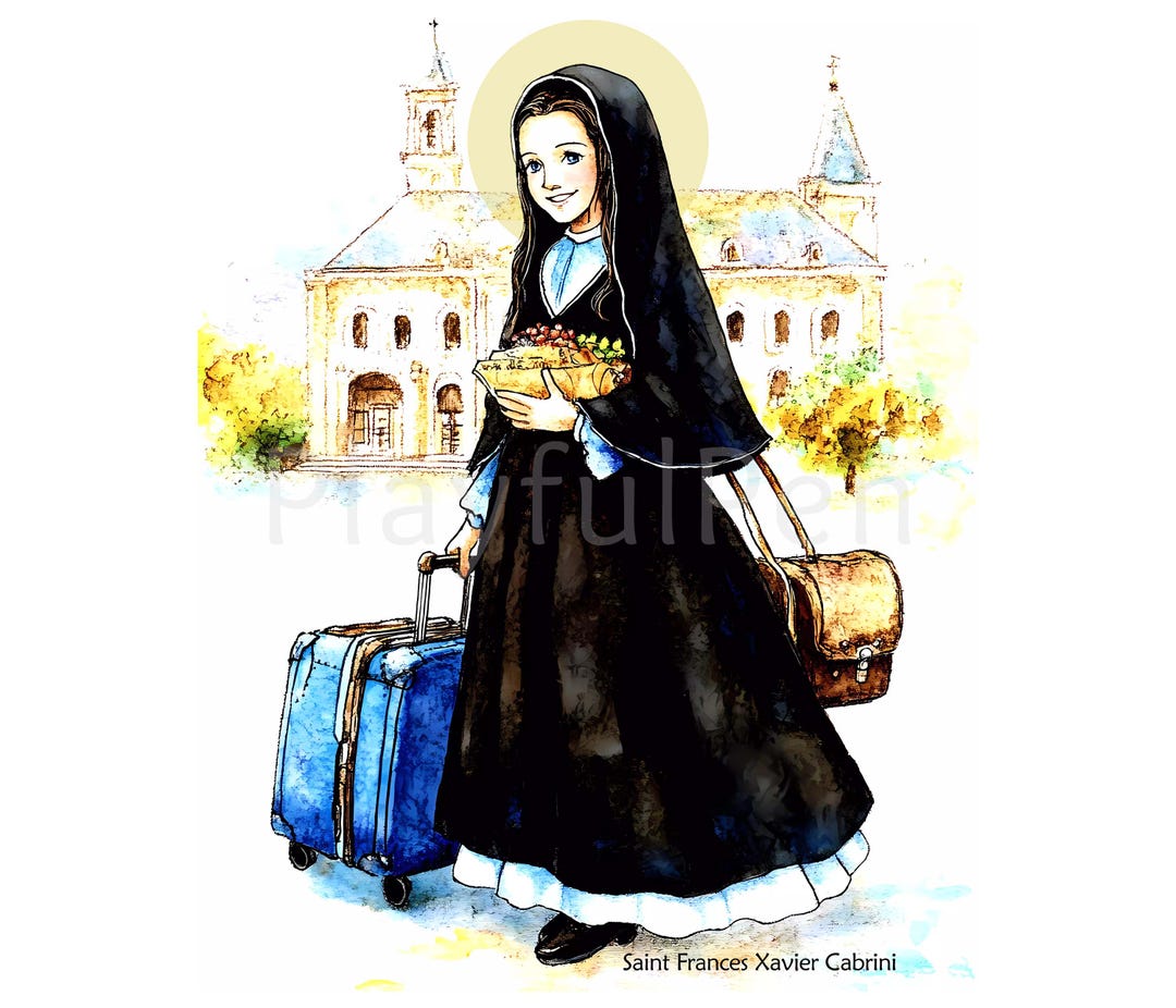 St Frances Xavier Cabrini Wall Art Printable, Mother Cabrini Catholic ...