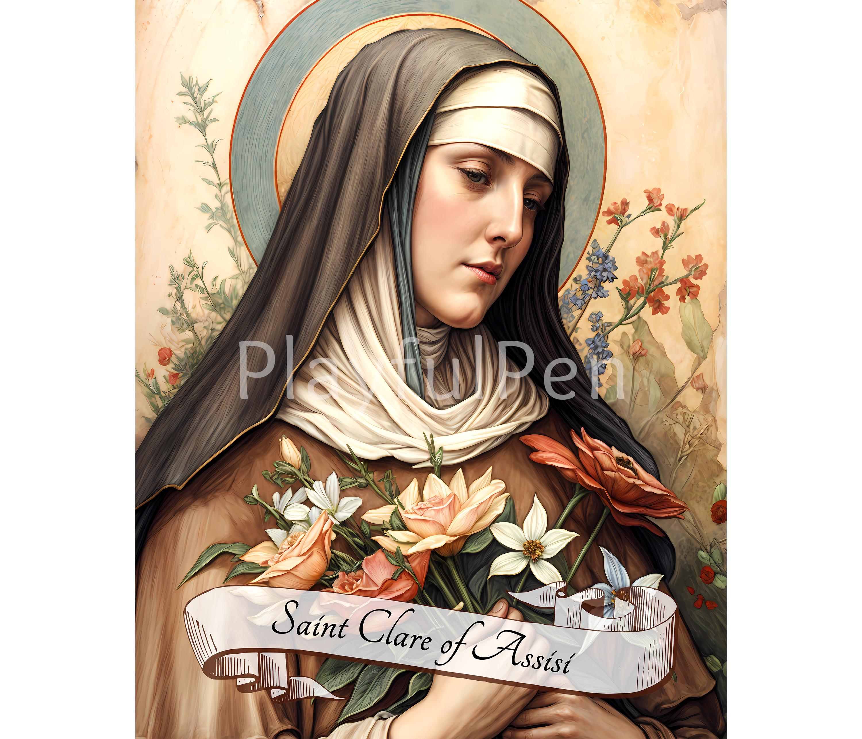 Saint Clare of Assisi Printable Wall Art Print, Digital Download ...