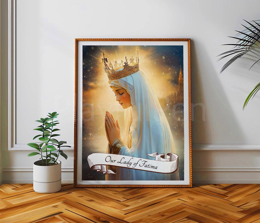 Our Lady of Fatima Printable Wall Art, Christian Art Decor, Catholic ...