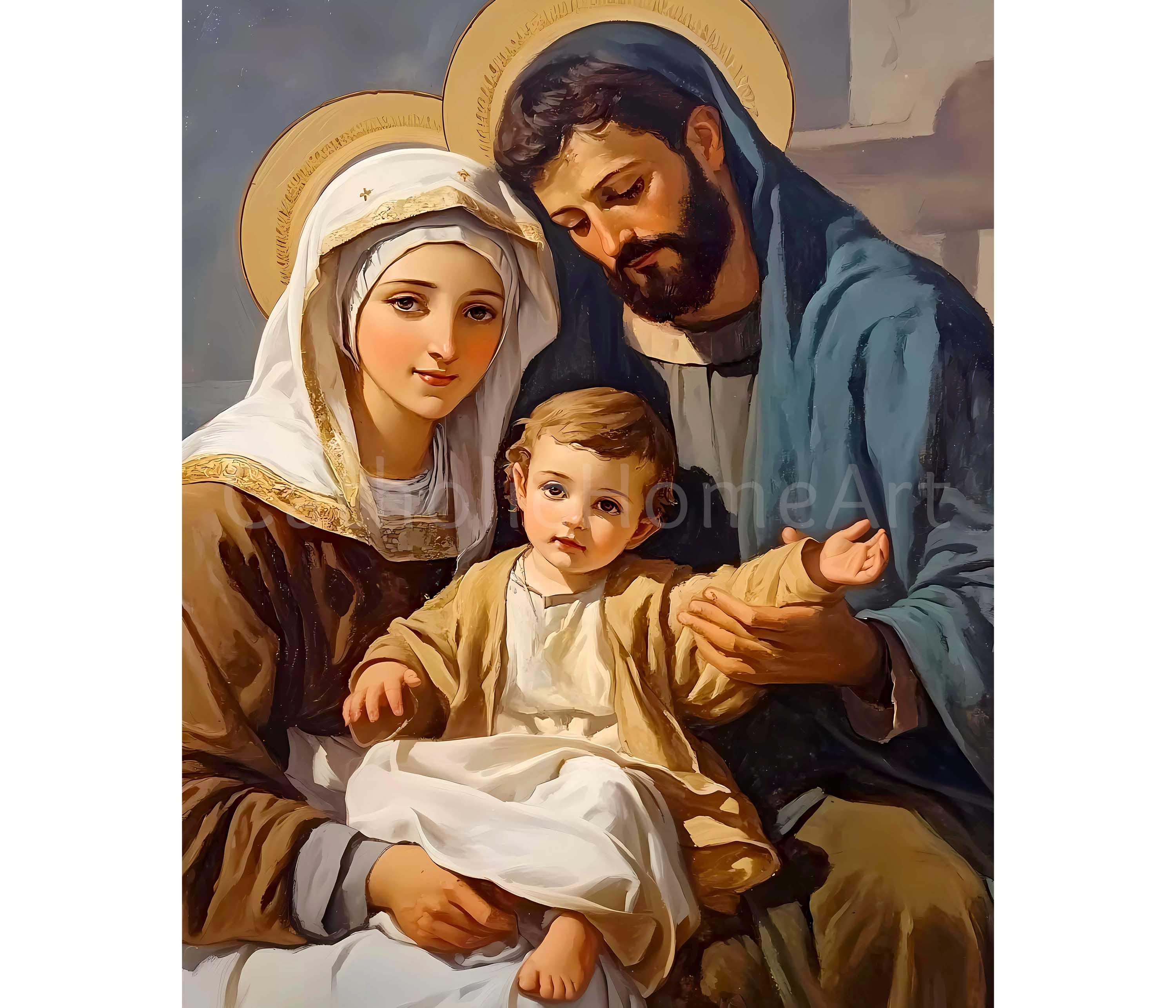 Nativity Scene Wall Art Printable Poster, Jesus Mary and Joseph ...