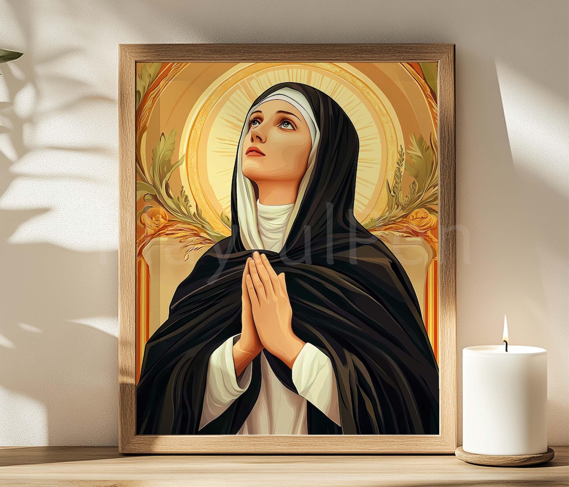 Saint Monica Printable Wall Art Poster, Mother of Saint Augustine, Christian Print, Patron Saint ...