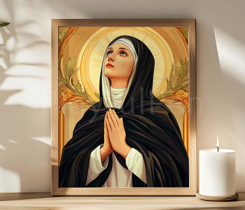 Saint Monica Printable Wall Art Poster, Mother of Saint Augustine ...