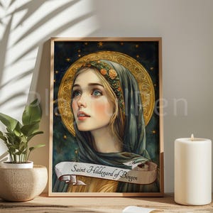 Saint Hildegard of Bingen Printable Wall Art, Catholic Poster Print ...