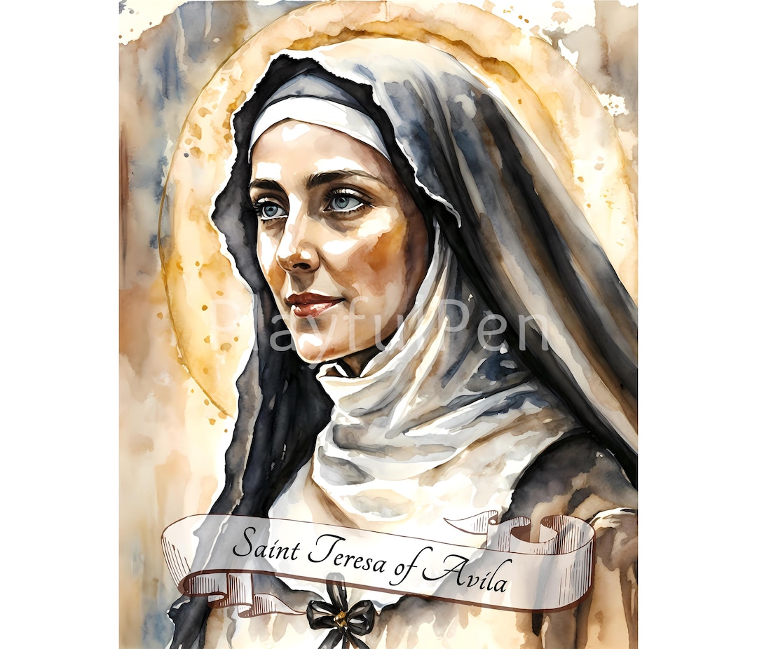 Saint Teresa of Avila Printable Wall Art, Catholic Poster Print ...