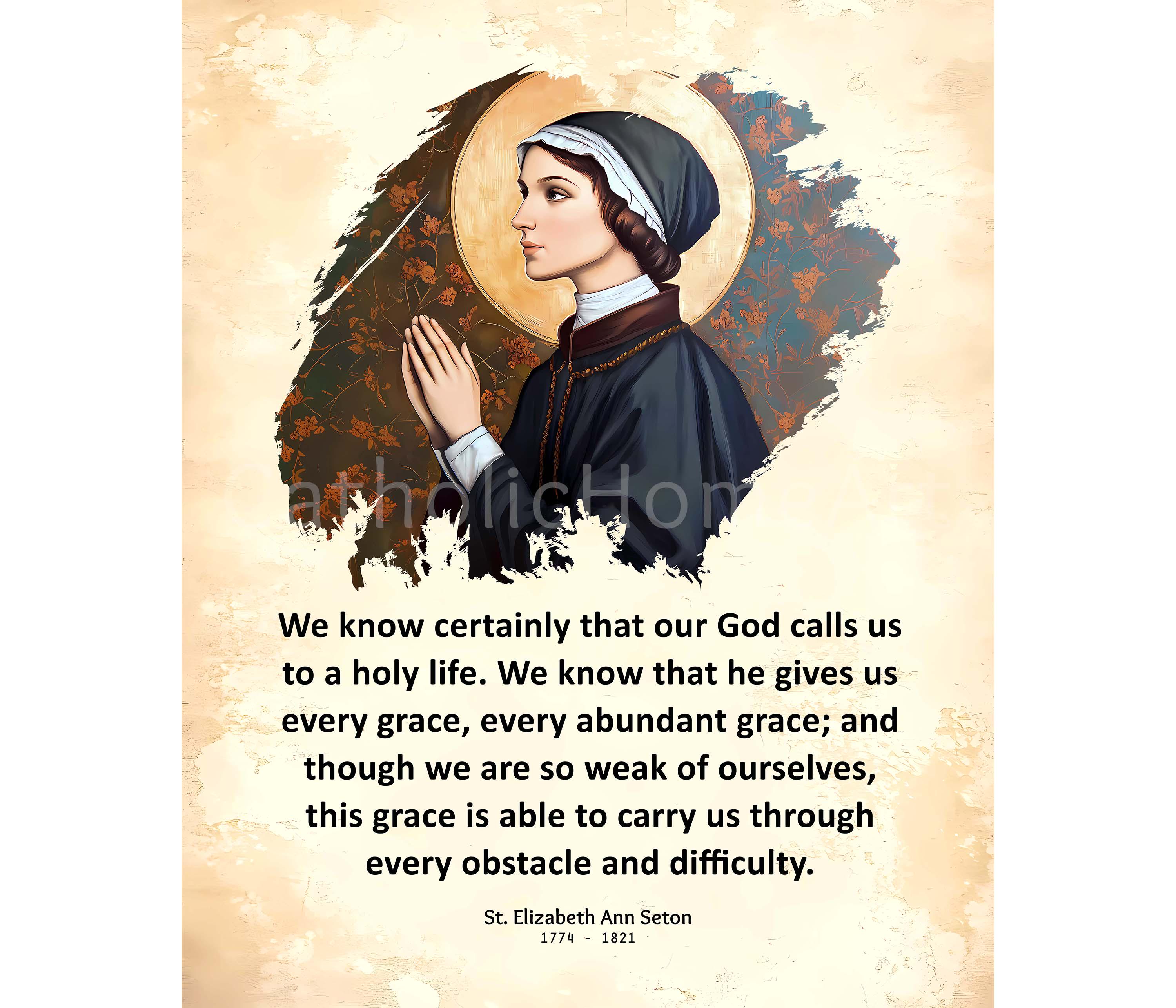 St Elizabeth Ann Seton Quote Printable Wall Art, Saint Mother Seton ...