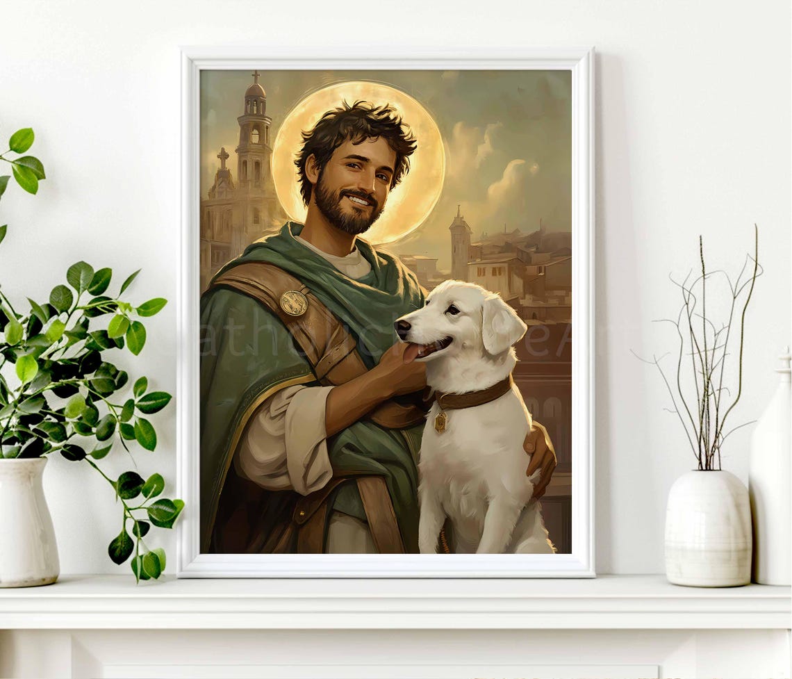 Saint Roch Printable Wall Art, St Rocco, San Roque Catholic Poster ...