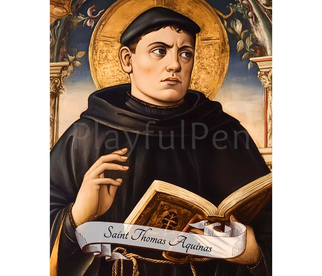 St Thomas Aquinas Wall Art Printable Poster, Saint Thomas Picture ...