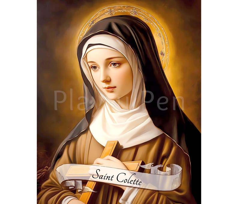 Saint Colette Wall Art, St Colette of Corbie Art Print, Poor Clares Nun ...