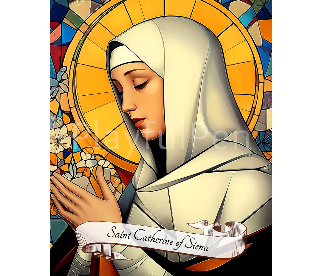 Saint Catherine of Siena Printable Wall Art, Digital Download - Etsy