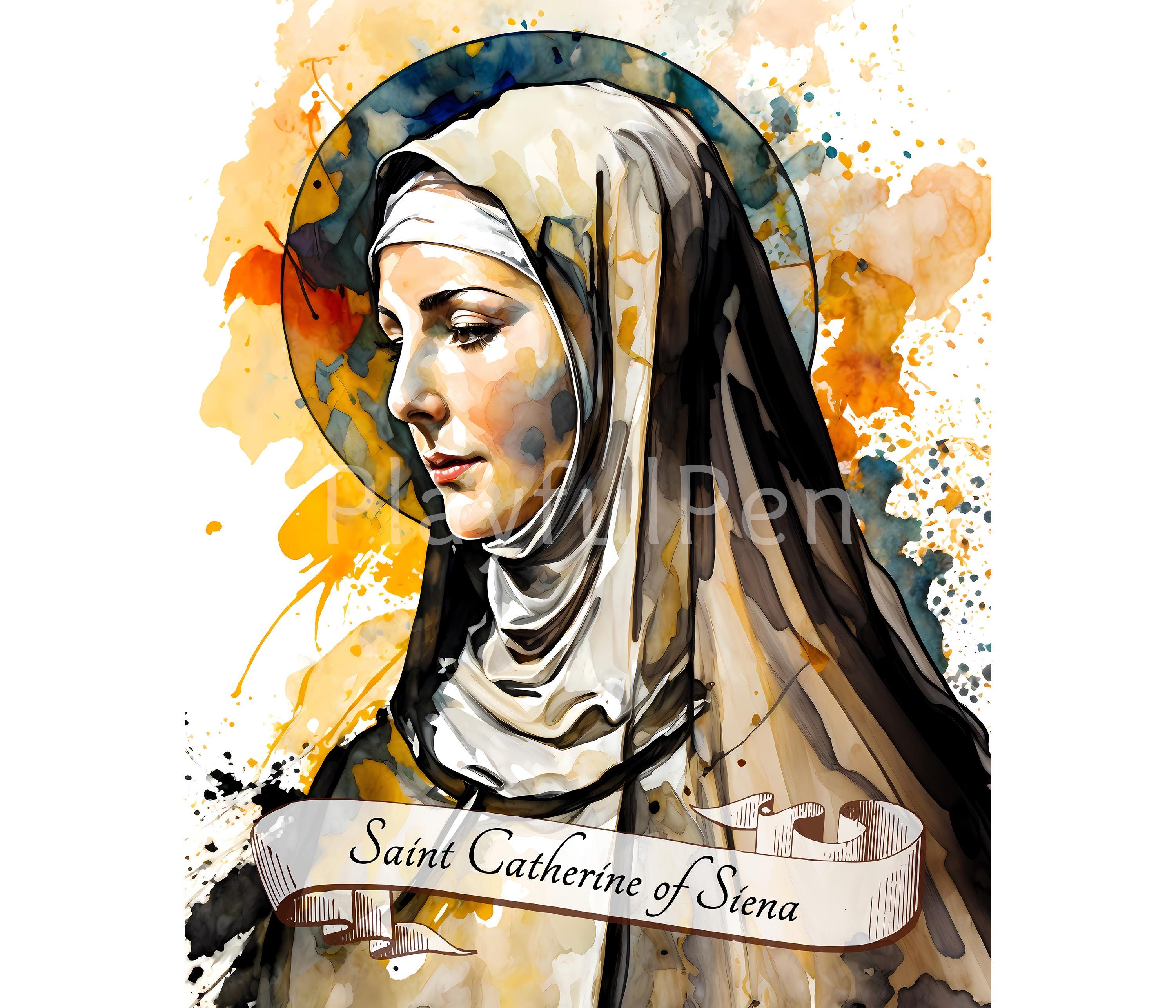 Saint Catherine of Siena Printable Wall Art Print, Digital Download ...