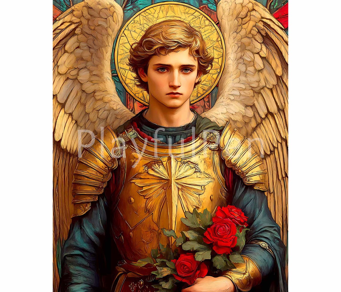St Gabriel the Archangel Wall Art, Saint Gabriel Catholic Religious ...