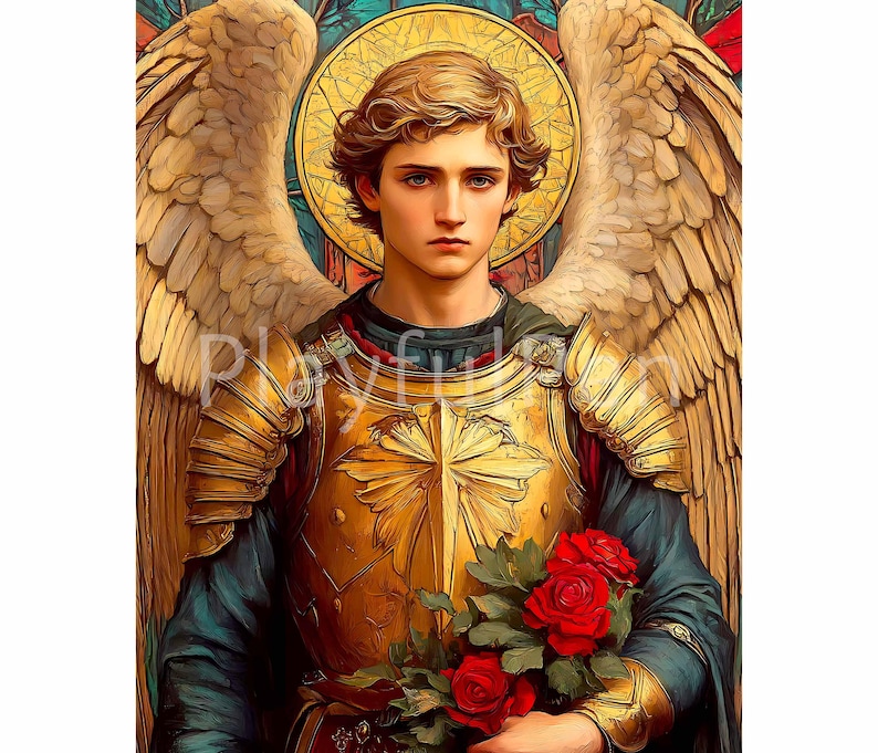 St Gabriel the Archangel Wall Art, Saint Gabriel Catholic Religious ...
