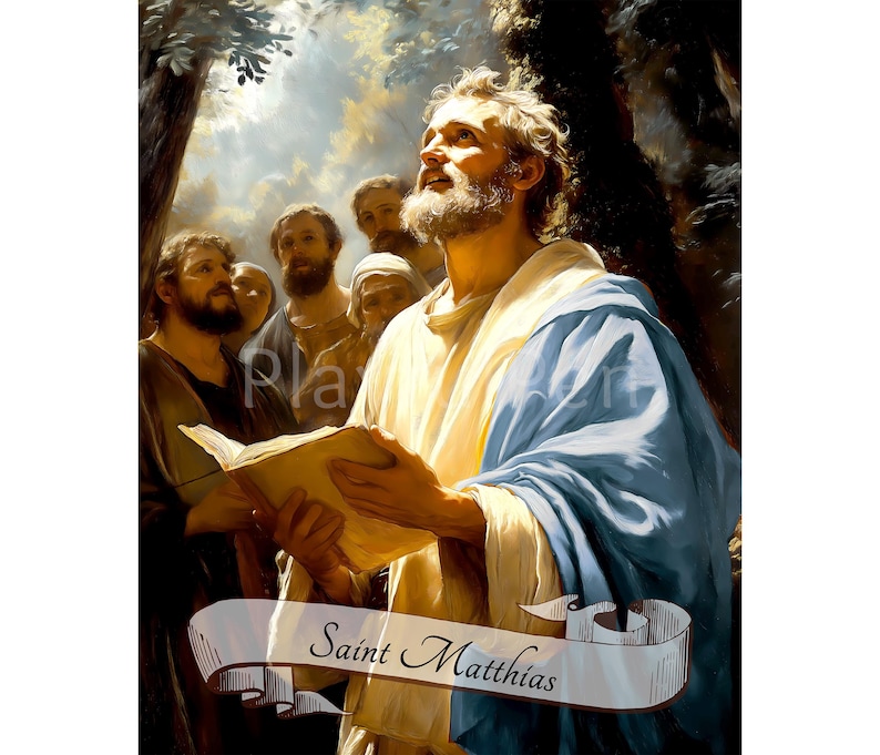 Saint Matthias Catholic Art Print, Apostle Evangelist Poster (digital ...