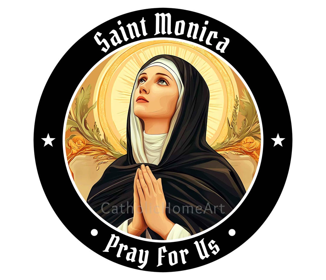 St Monica Clipart PNG, Saint Monica Pray for Us Printable Clip Art, Santa Monica, Sta Monica ...